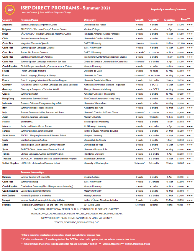 ISEP Catalogs and Flyers | ISEP Study Abroad